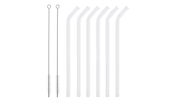 Peill+Putzler Glas-Trinkhalm-.Set | transparent, gebogen